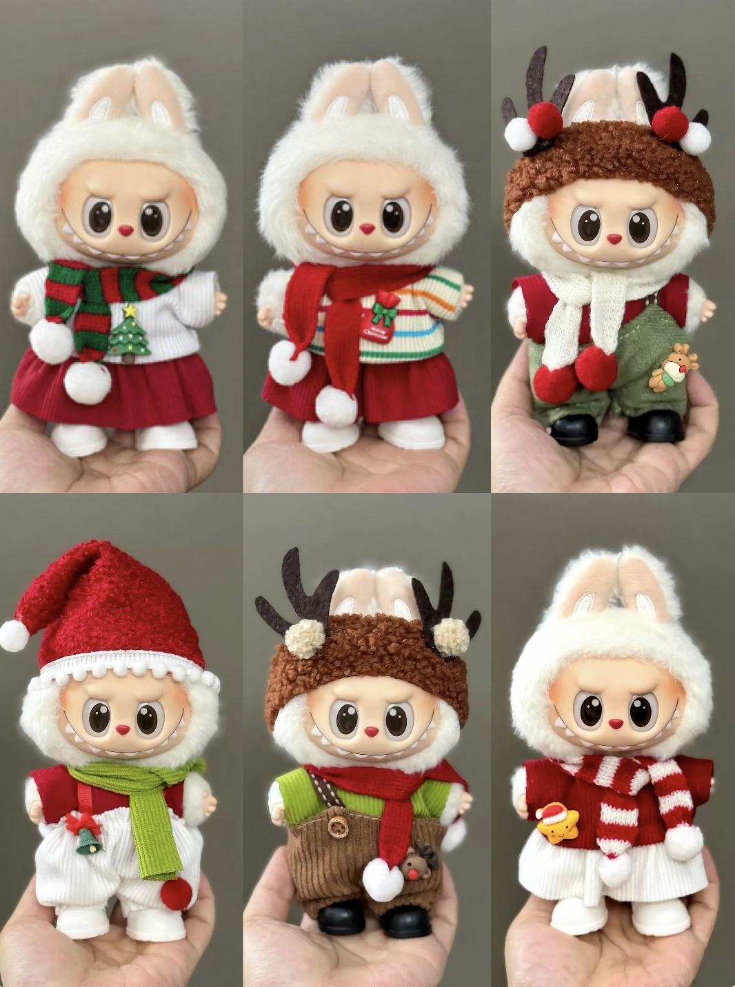 Labubu Clothes Cute Labubu Christmas Sweater & Scarf Doll Clothes ...